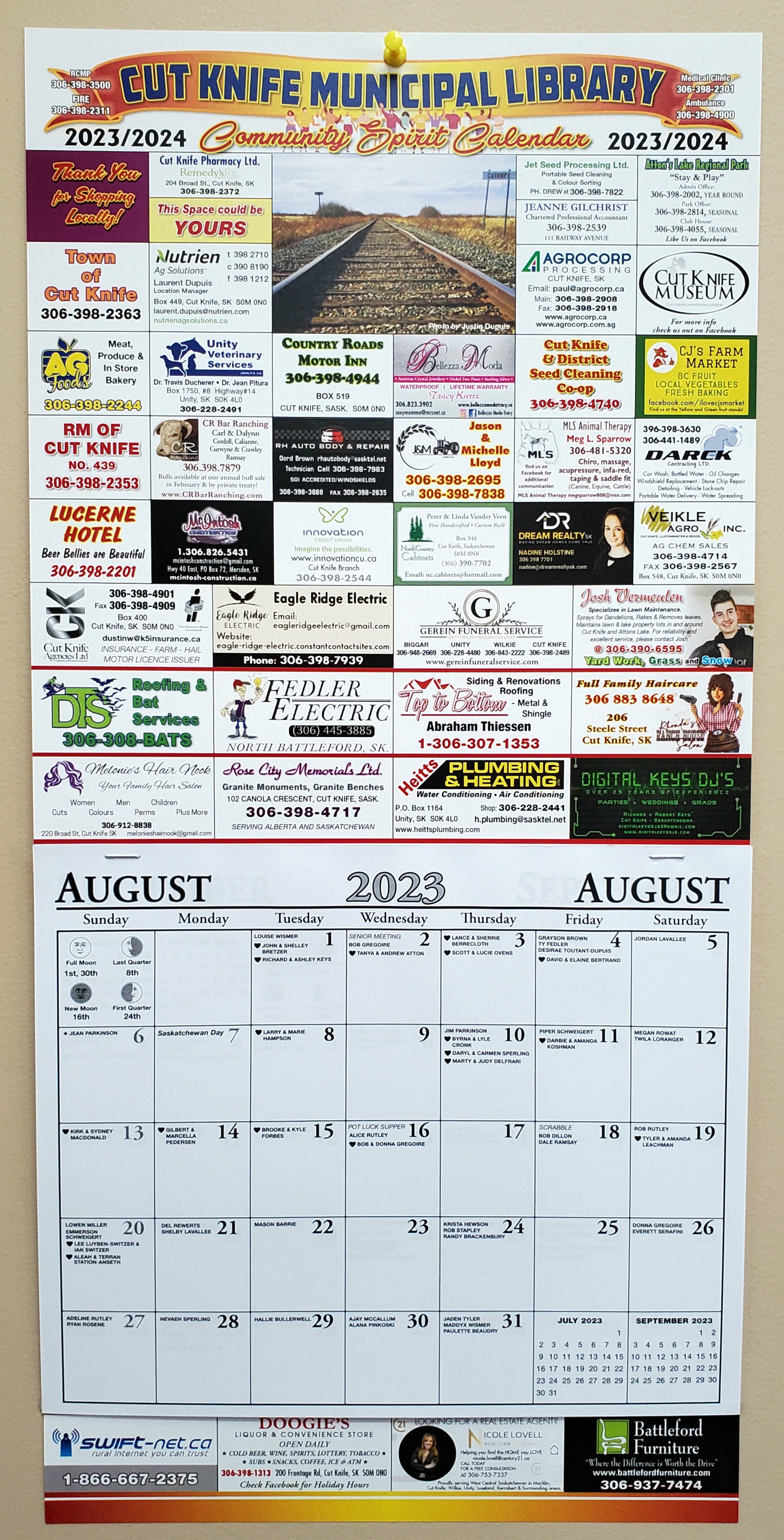 2023-2024 Community Calendars are Available – Town of Cut Knife