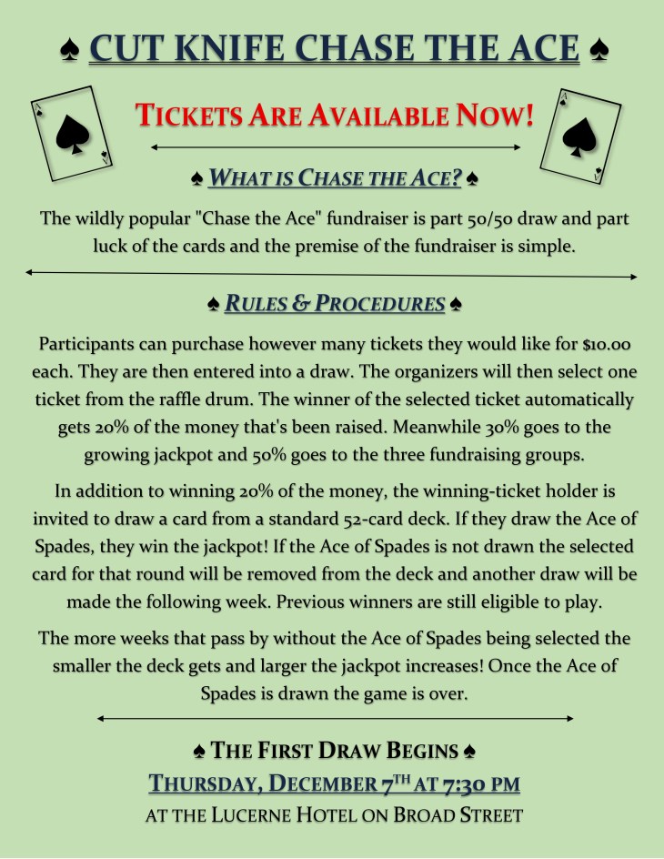 ♠️ CK Chase the Ace tickets now available to purchase! – Town of Cut Knife