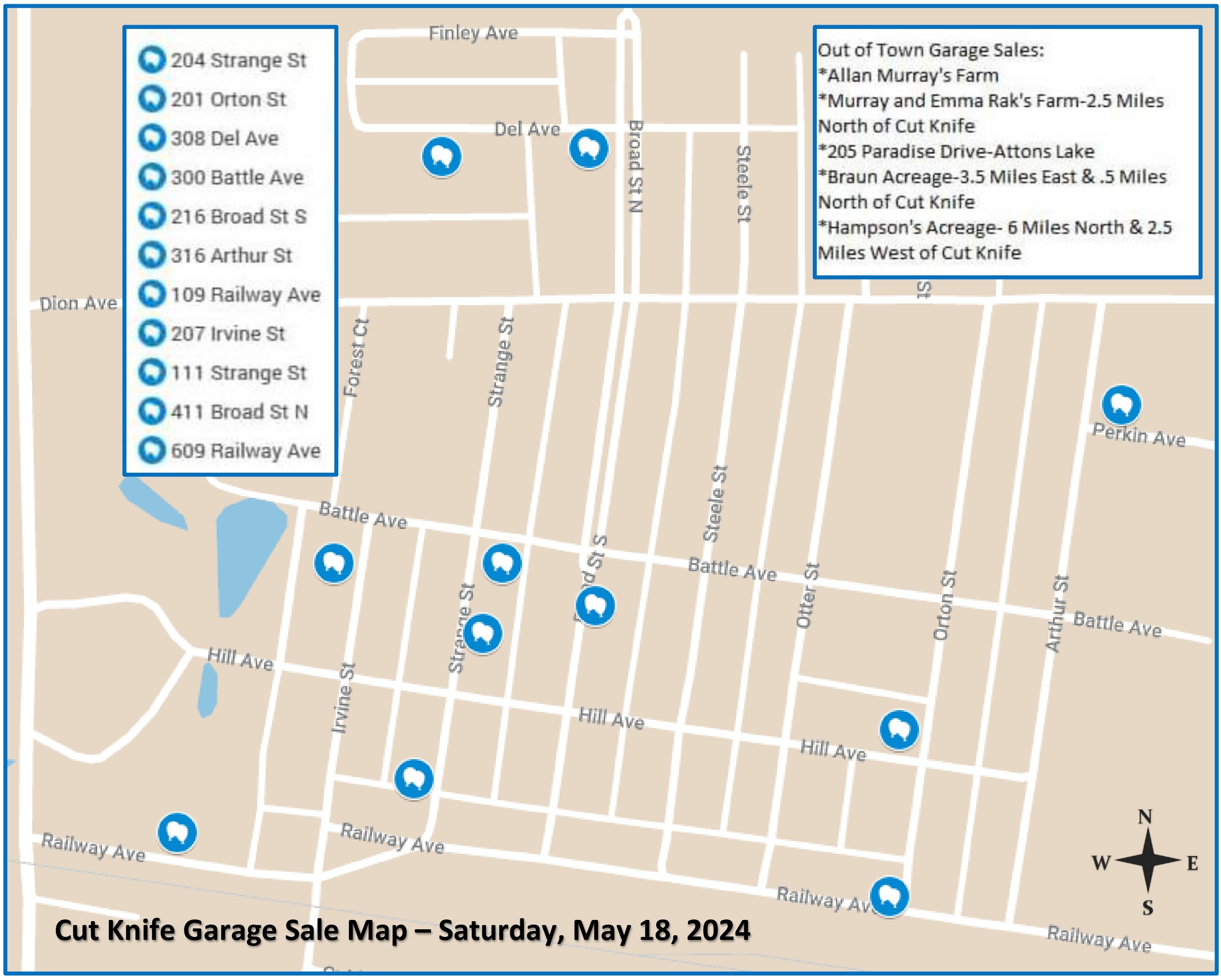2024 Cut Knife Community Garage Sale Map – Town of Cut Knife