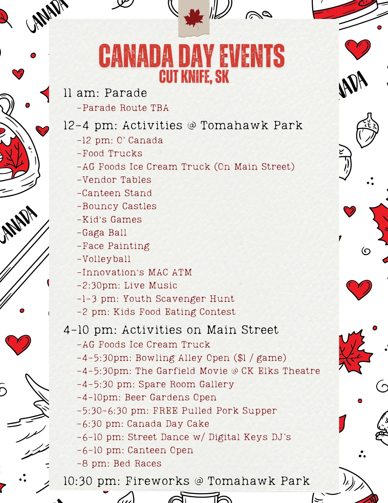 Canada Day 2024: Timeline of Events – Town of Cut Knife