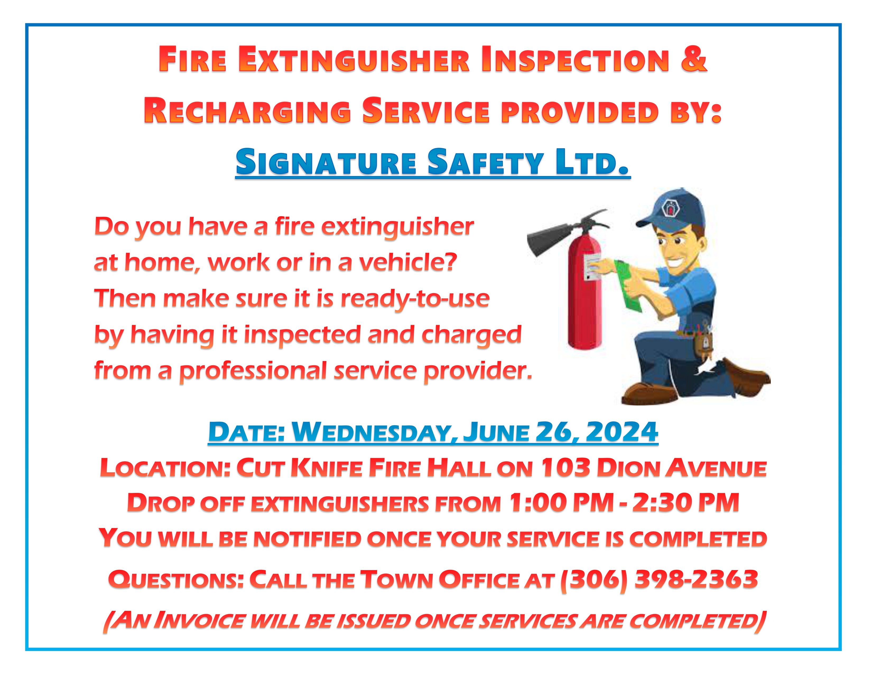 Fire Extinguisher Inspection & Recharging Service on June 26th – Town ...