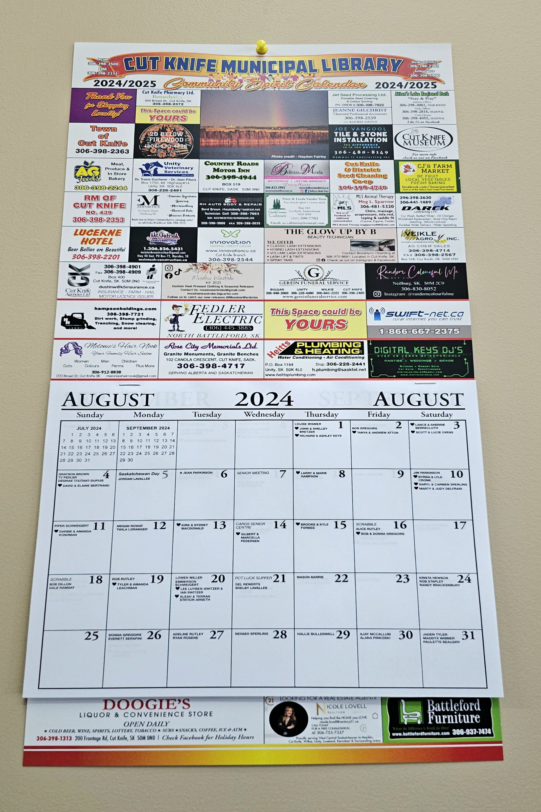 CK Community Calendars Now Available – Town of Cut Knife